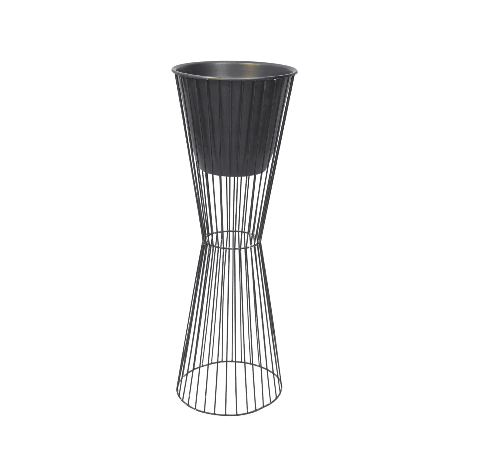 Obsidian Black Metal Planter Tall Mild Steel Indoor/Outdoor Pot - Moon ...